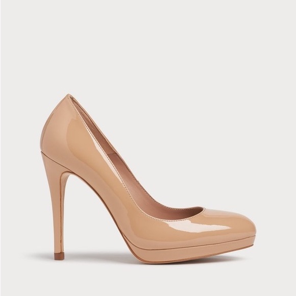 LK Bennett | Shoes | Lk Bennett Sledge Beige Patent Platform Courts ...